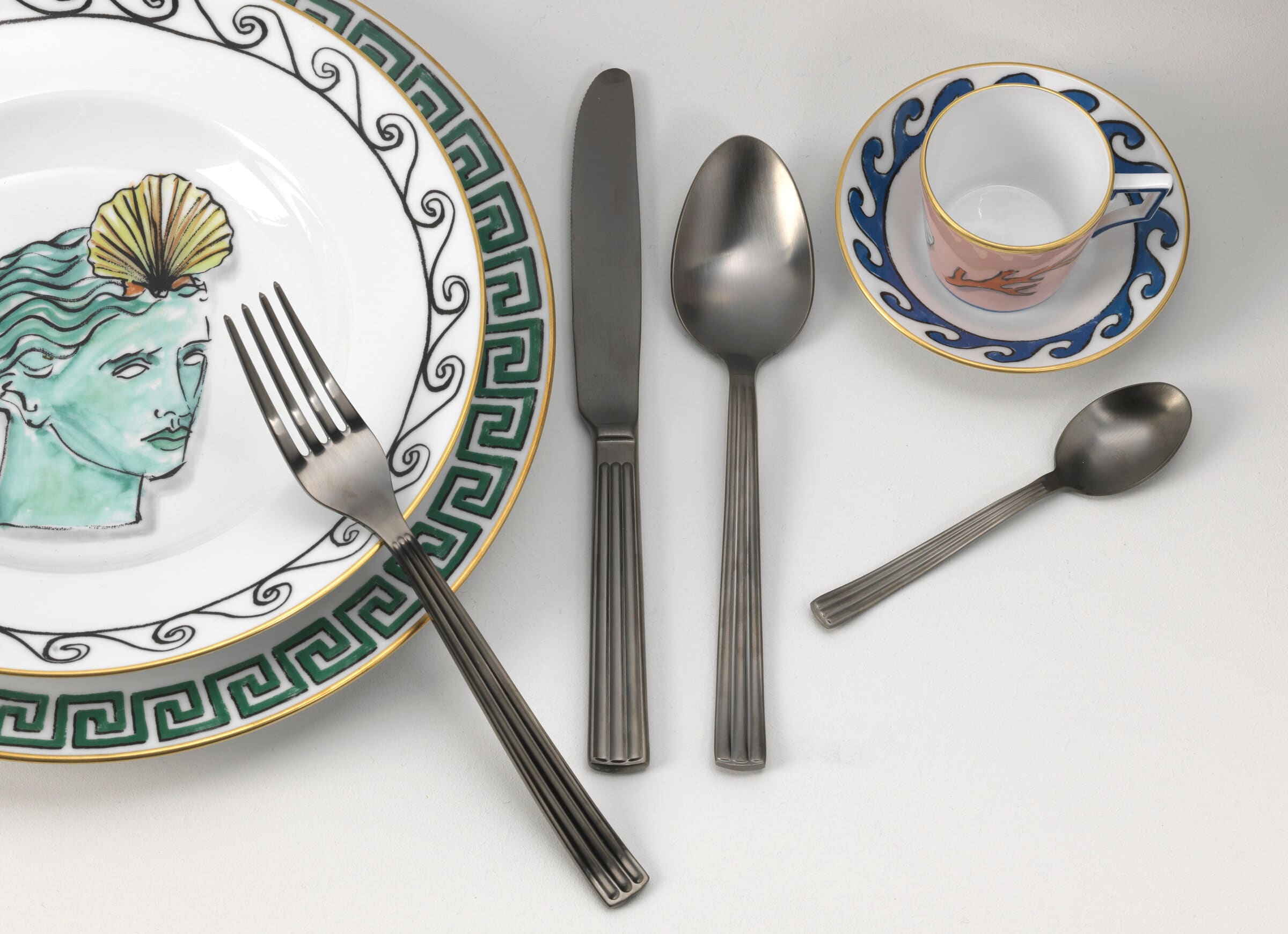 24-piece Brushed Black Cutlery Set | Diana | GINORI 1735