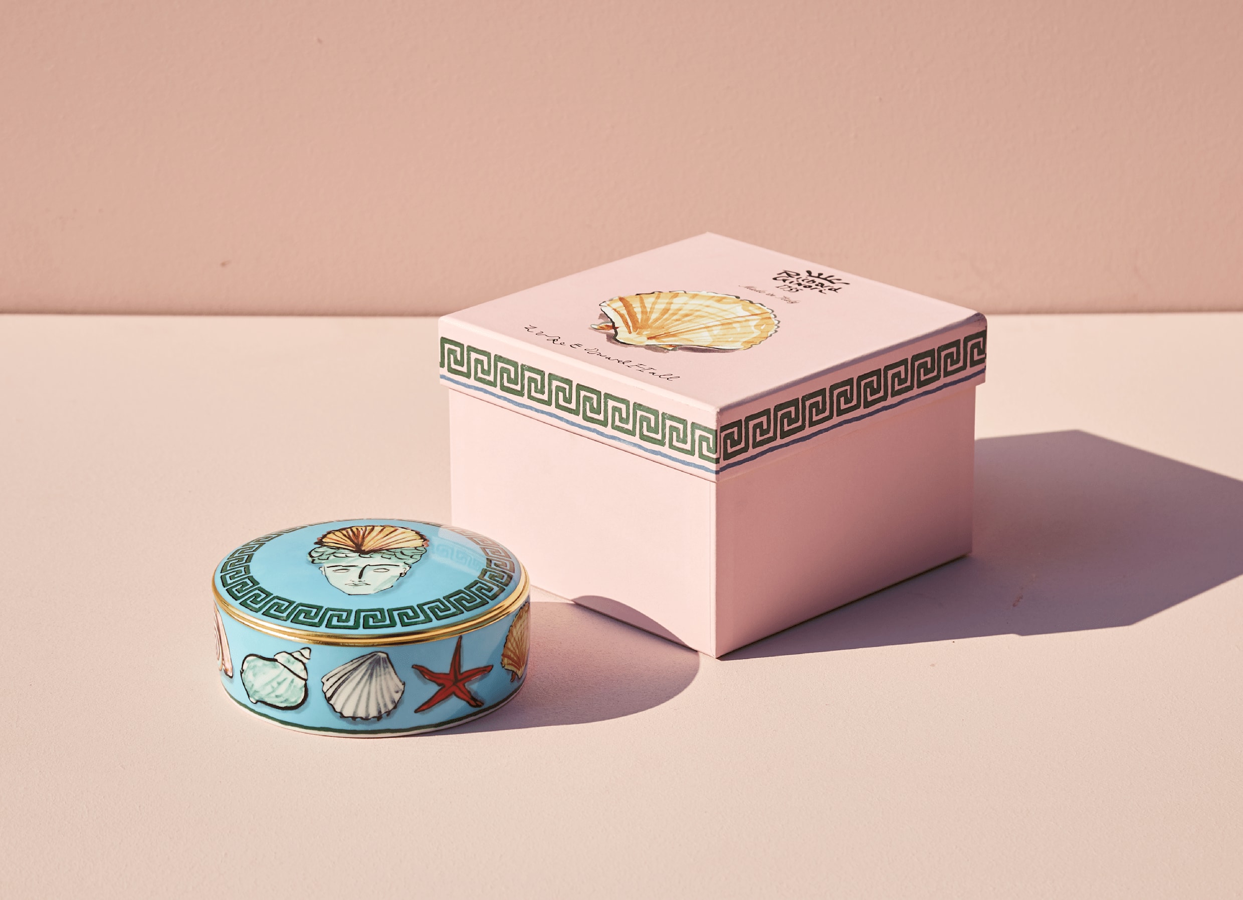 Sea blue trinket box in porcelain | GINORI 1735