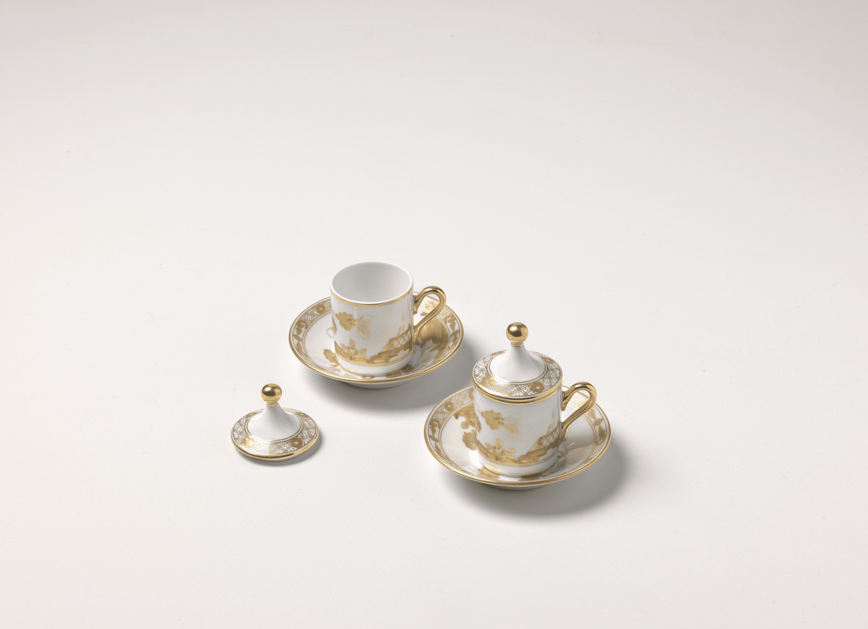 Aurum White Coffee Set for Two | GINORI 1735