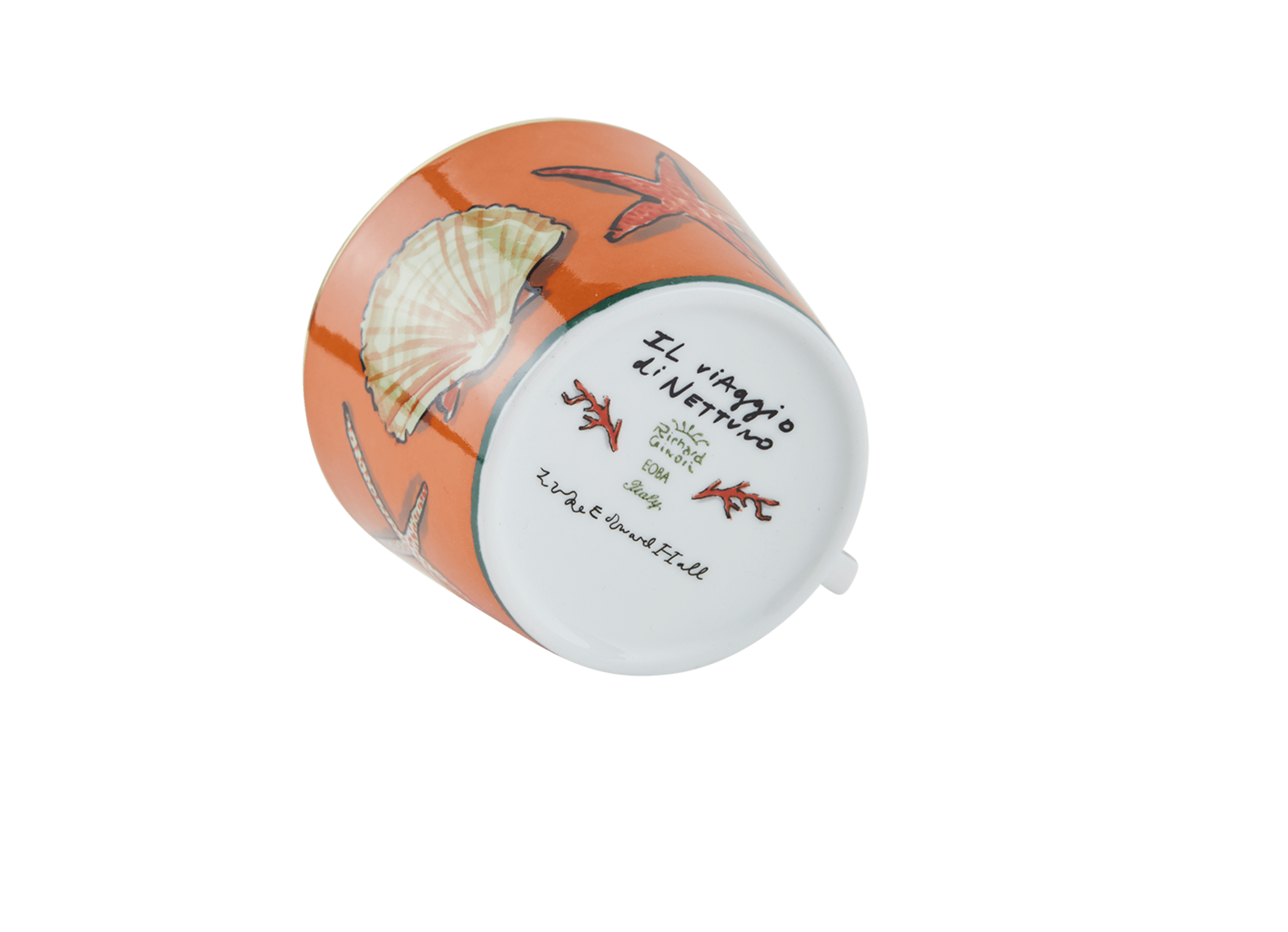 Orange porcelain tea set for two | GINORI 1735