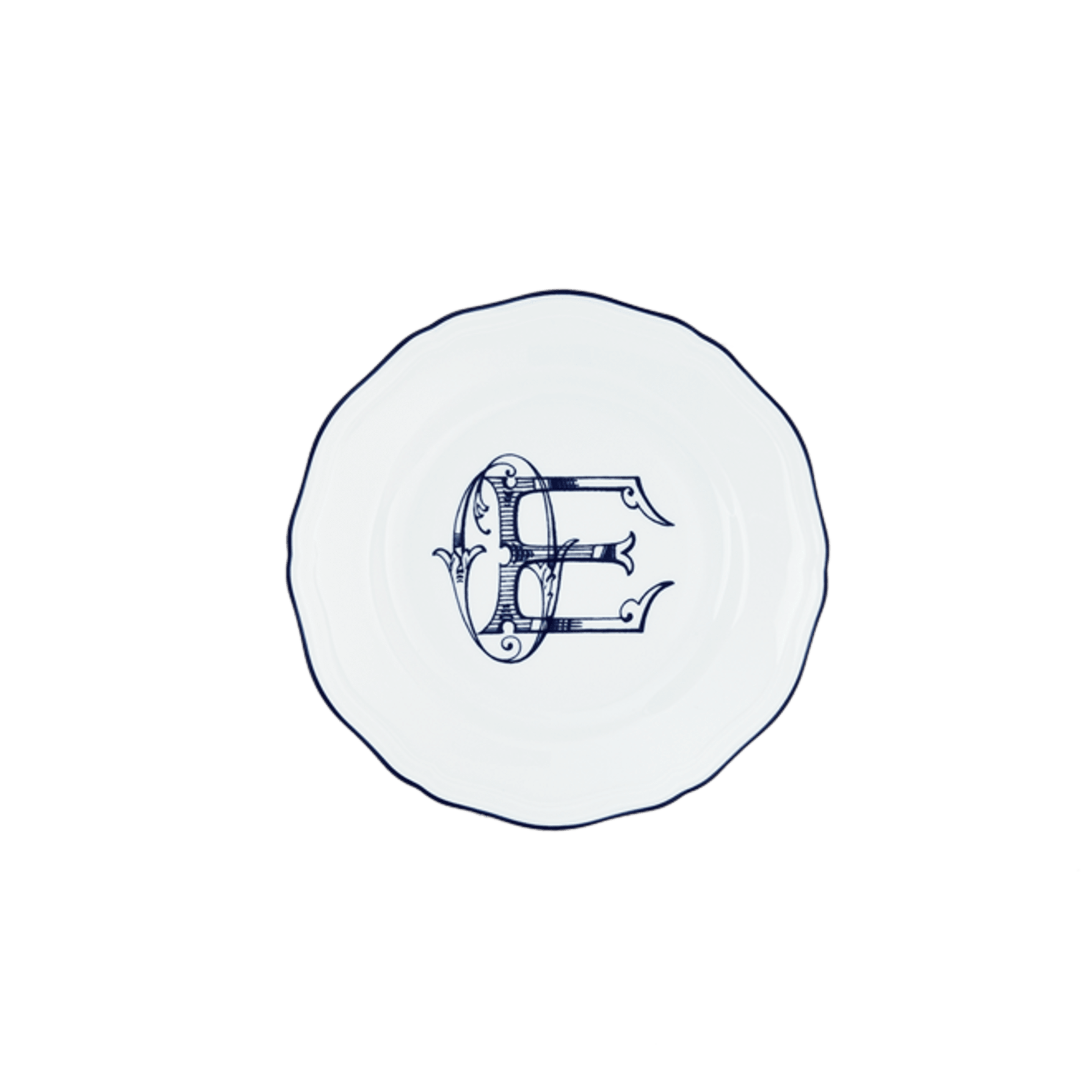 Assiette à pain Corona Monogram blu cobalto | GINORI 1735