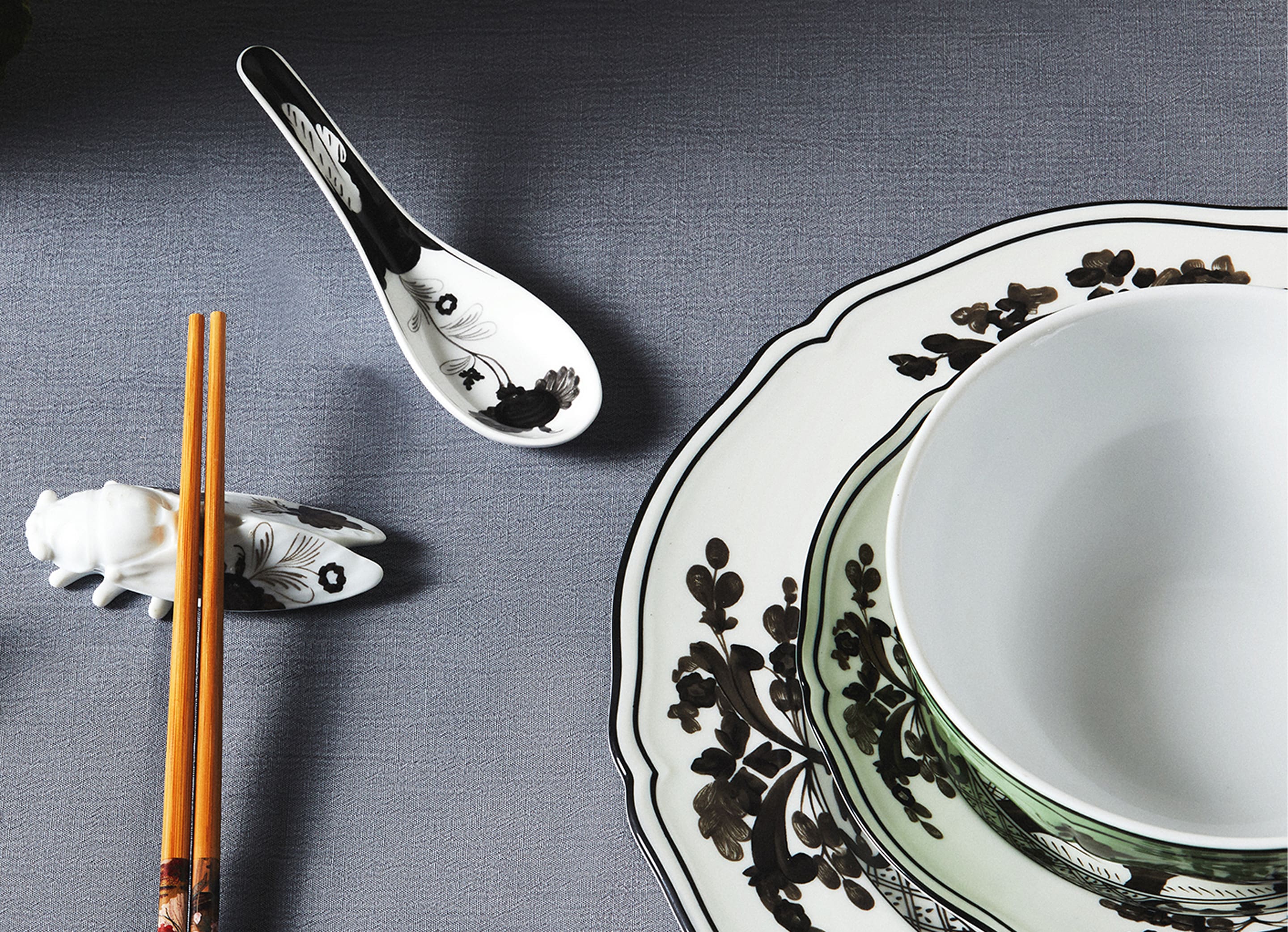 Barium-green porcelain rice bowls | GINORI 1735