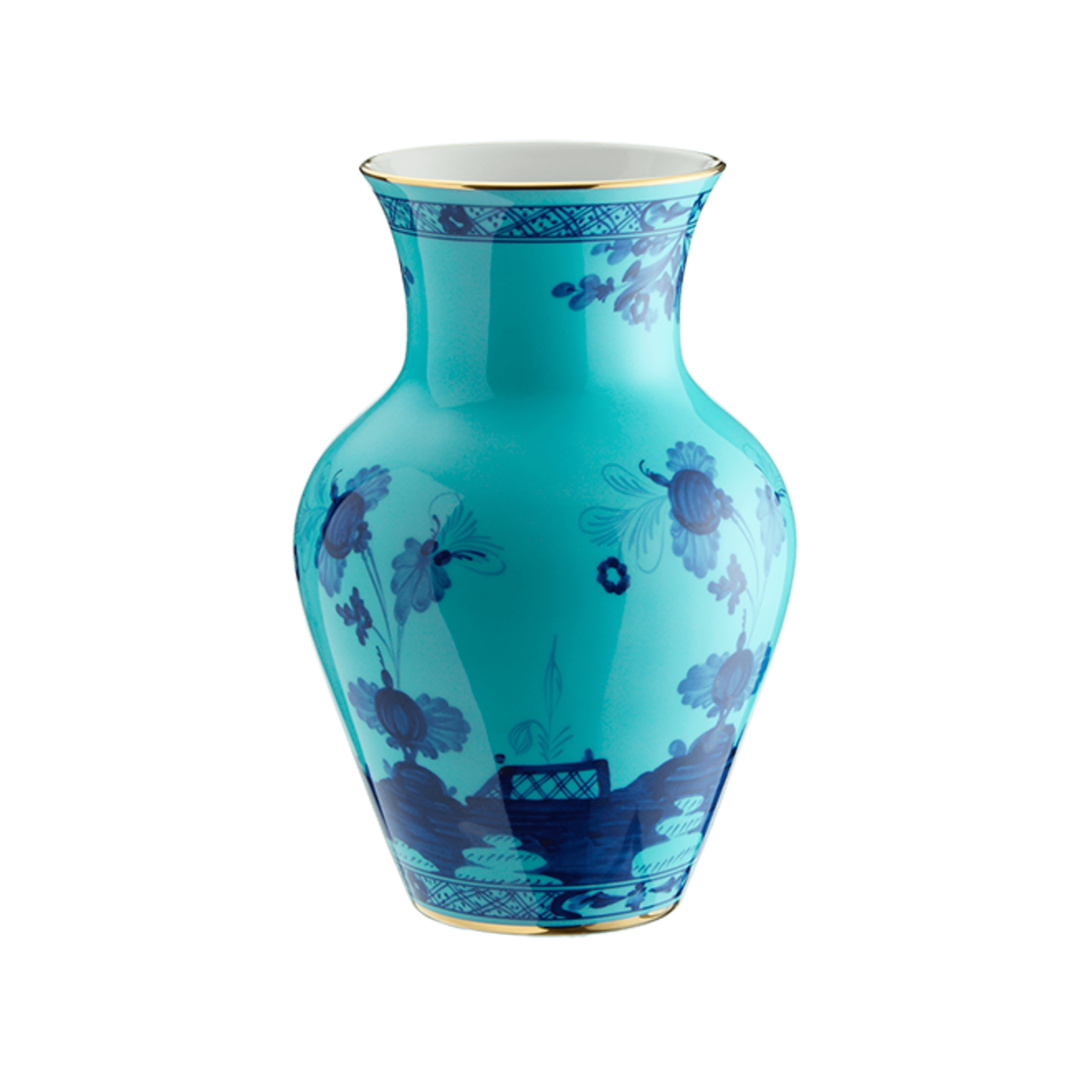 Vaso ming azzurro iris in porcellana | GINORI 1735
