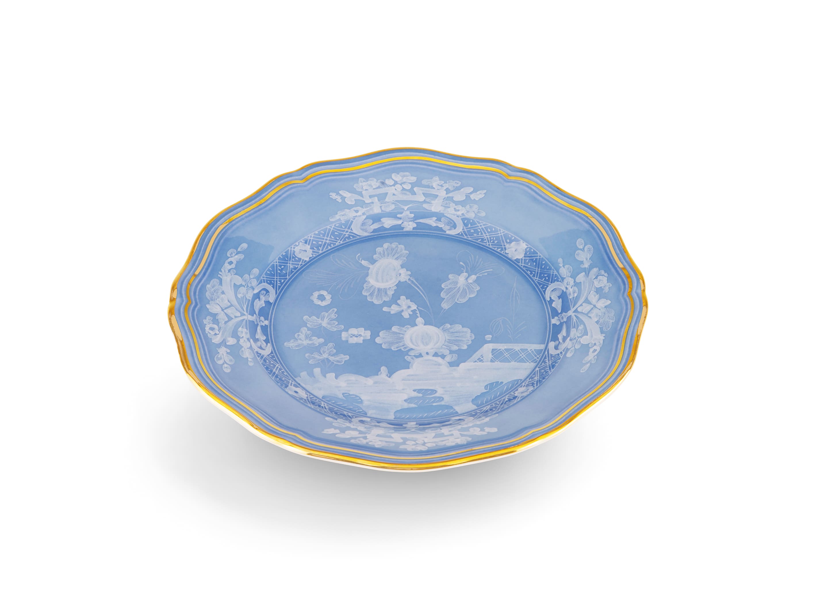 Periwinkle-blue porcelain bread plates | GINORI 1735