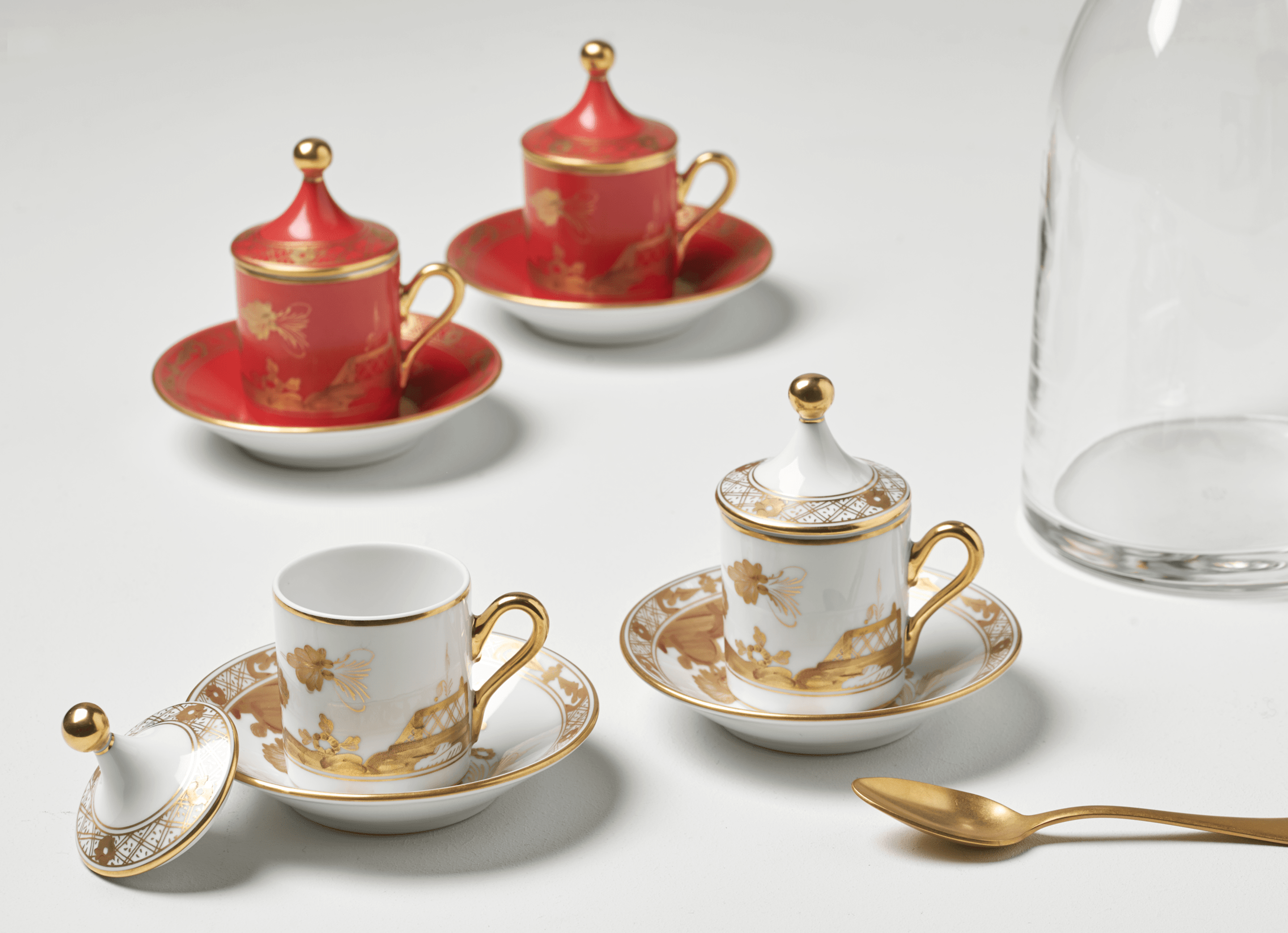 Aurum White Coffee Set for Two | GINORI 1735
