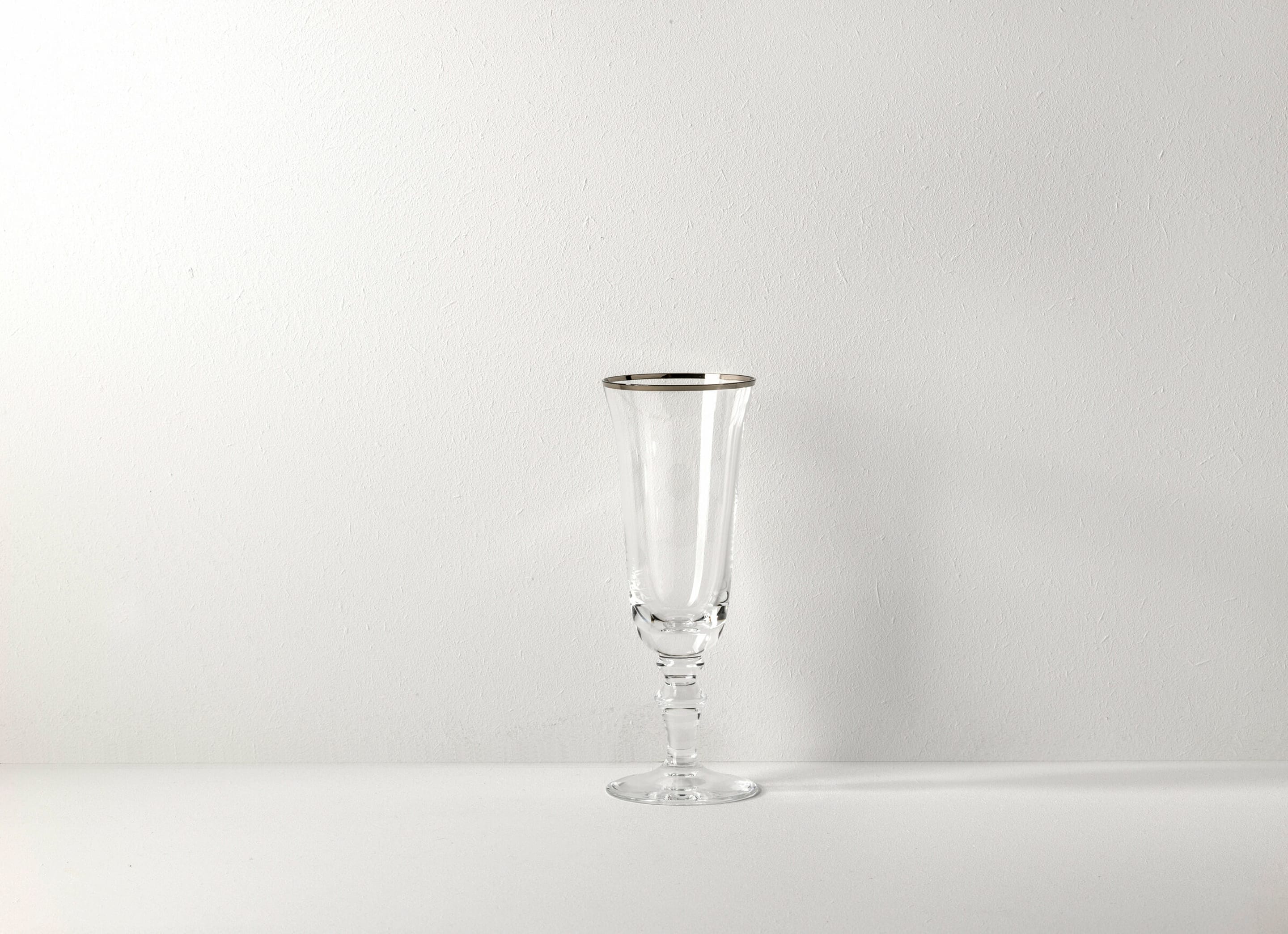 Platinum Thread Crystal Flute Goblets | Medici | GINORI 1735