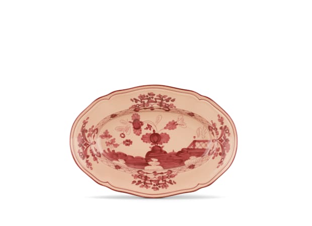 Ravier rose vermillon en porcelaine | GINORI 1735