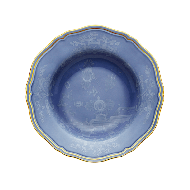Periwinkle-blue porcelain soup plates | GINORI 1735