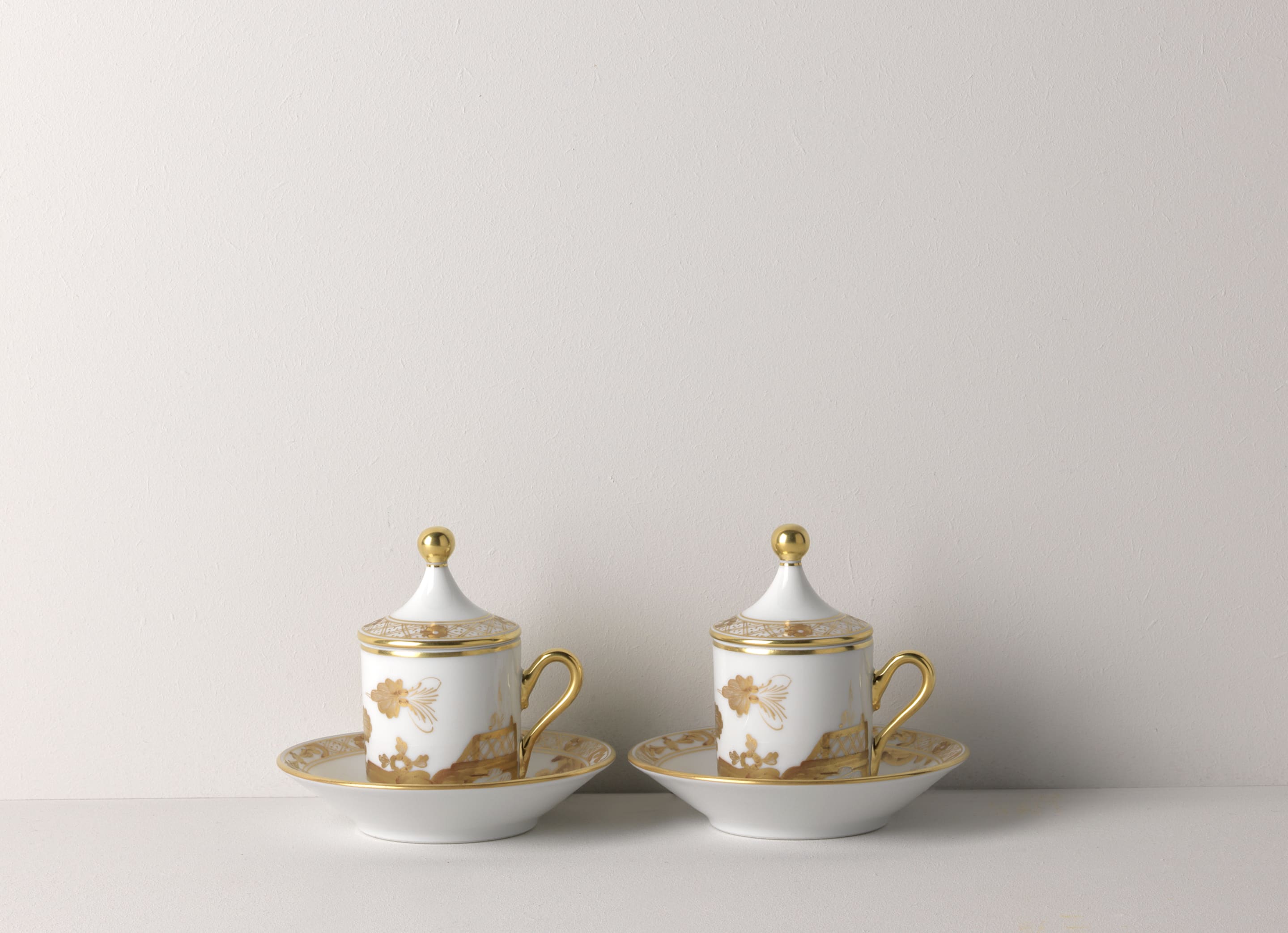 Aurum White Coffee Set for Two | GINORI 1735