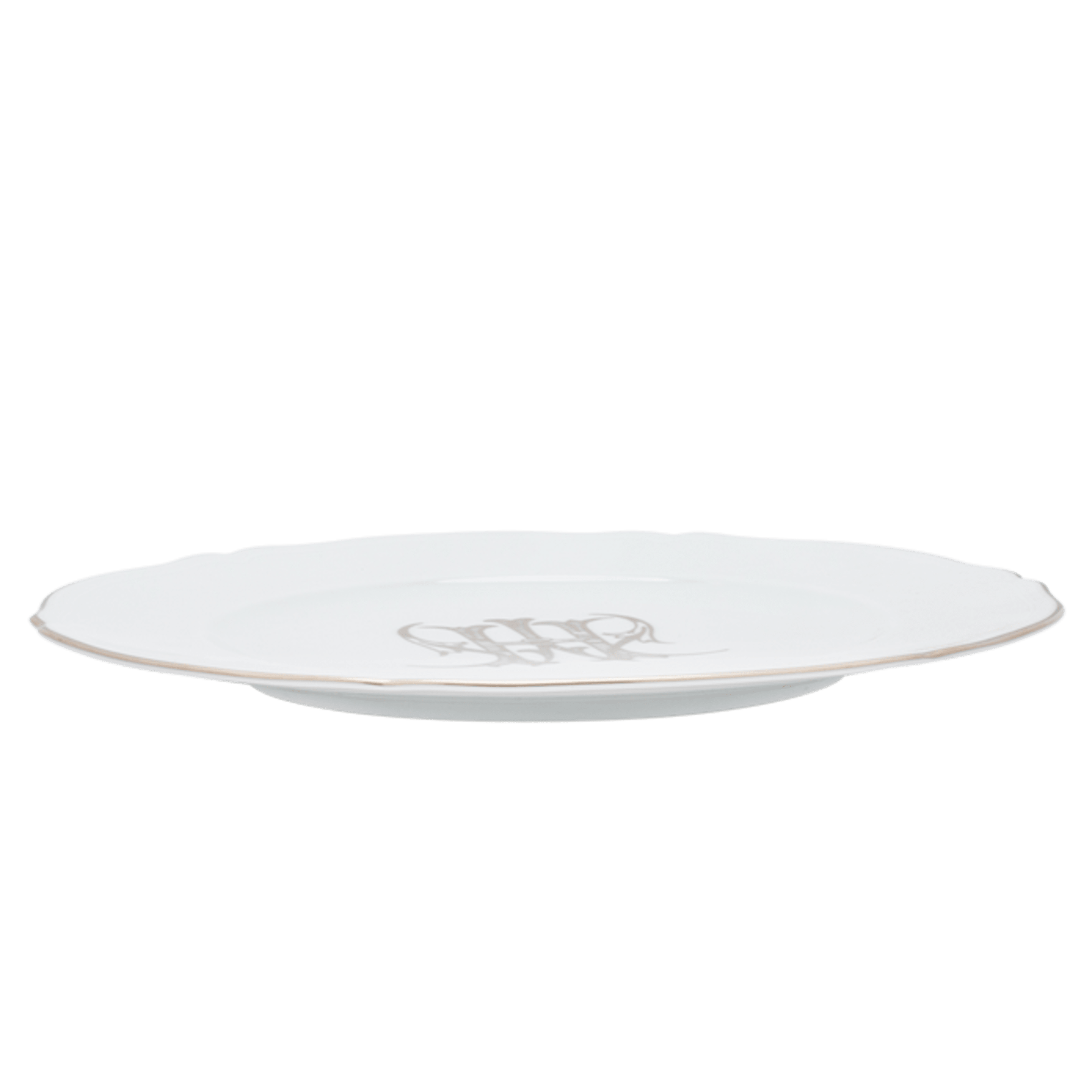 Dinner plate Corona Monogram platino | GINORI 1735