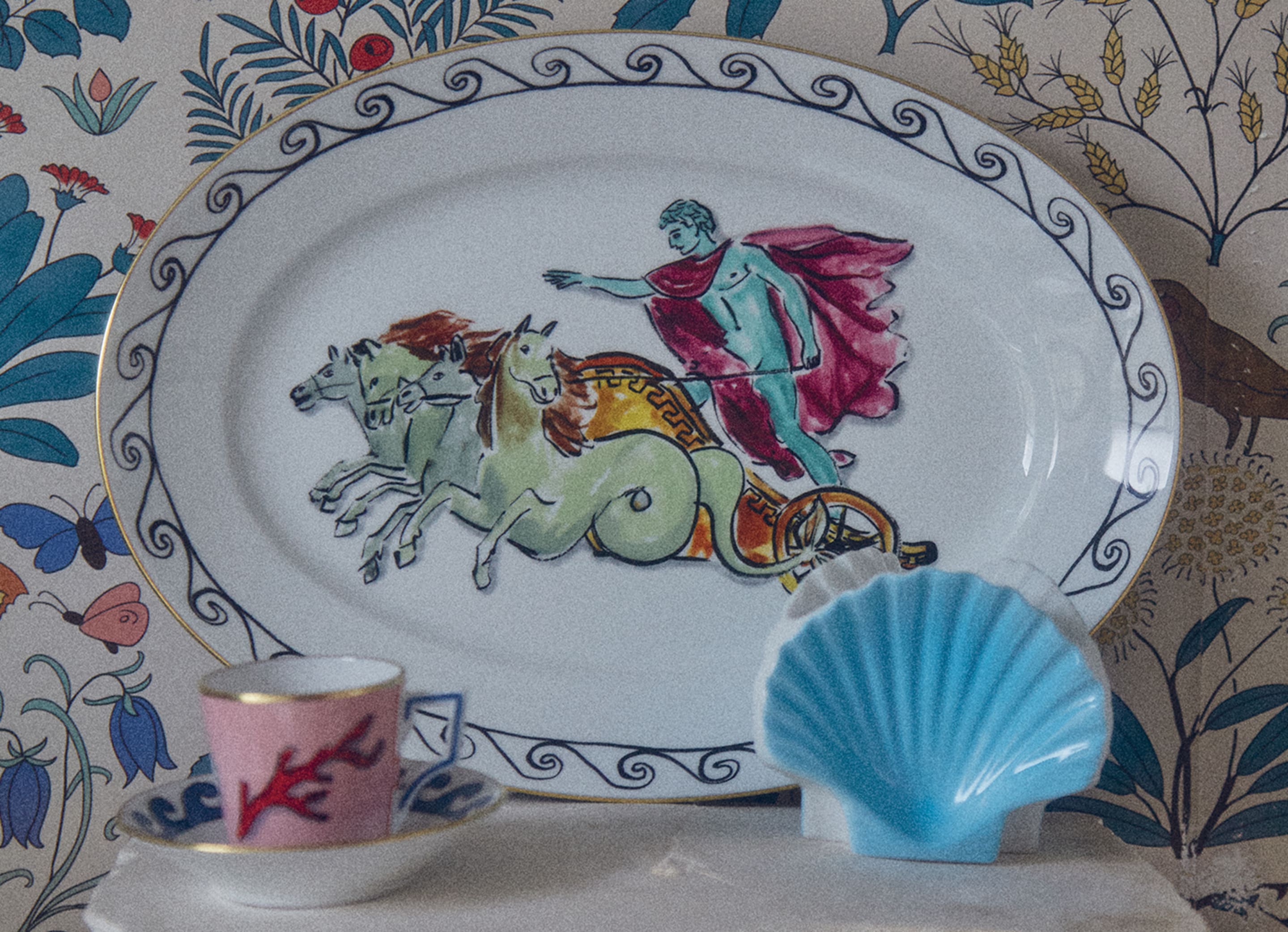 Oval flat platter Chariot White | GINORI 1735