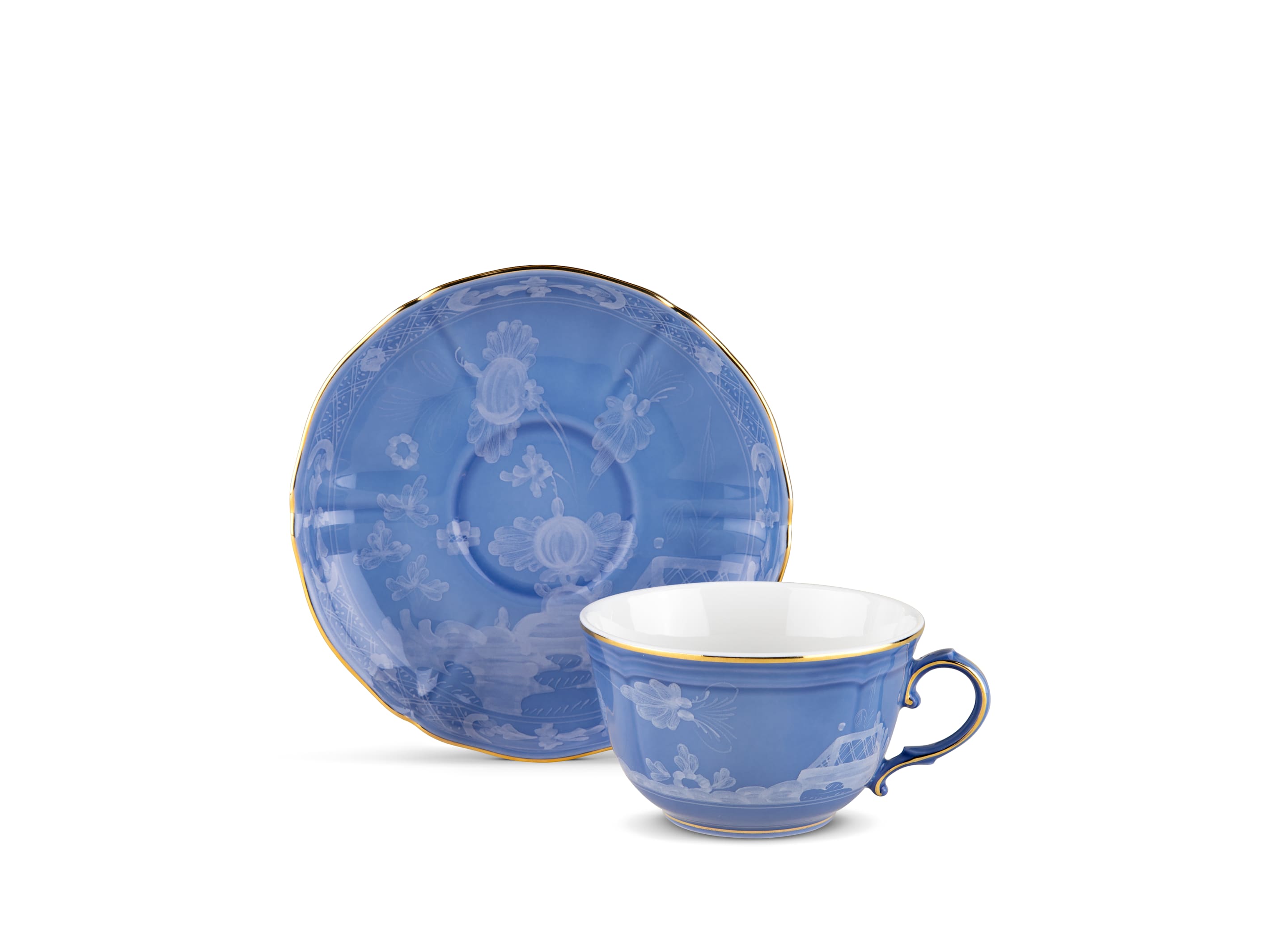 Periwinkle-blue porcelain tea cups | GINORI 1735