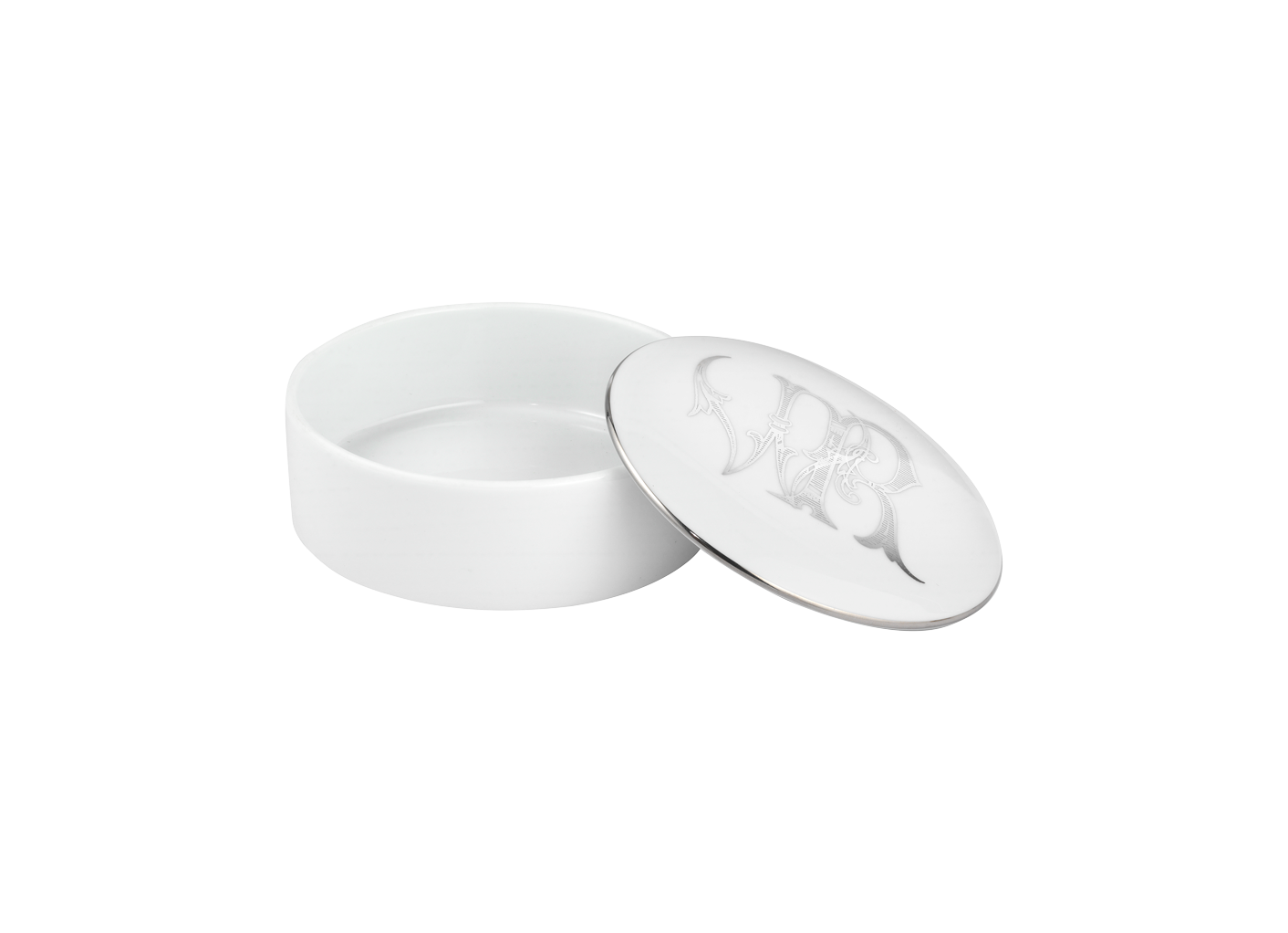 Round box Corona Monogram Platino | GINORI 1735