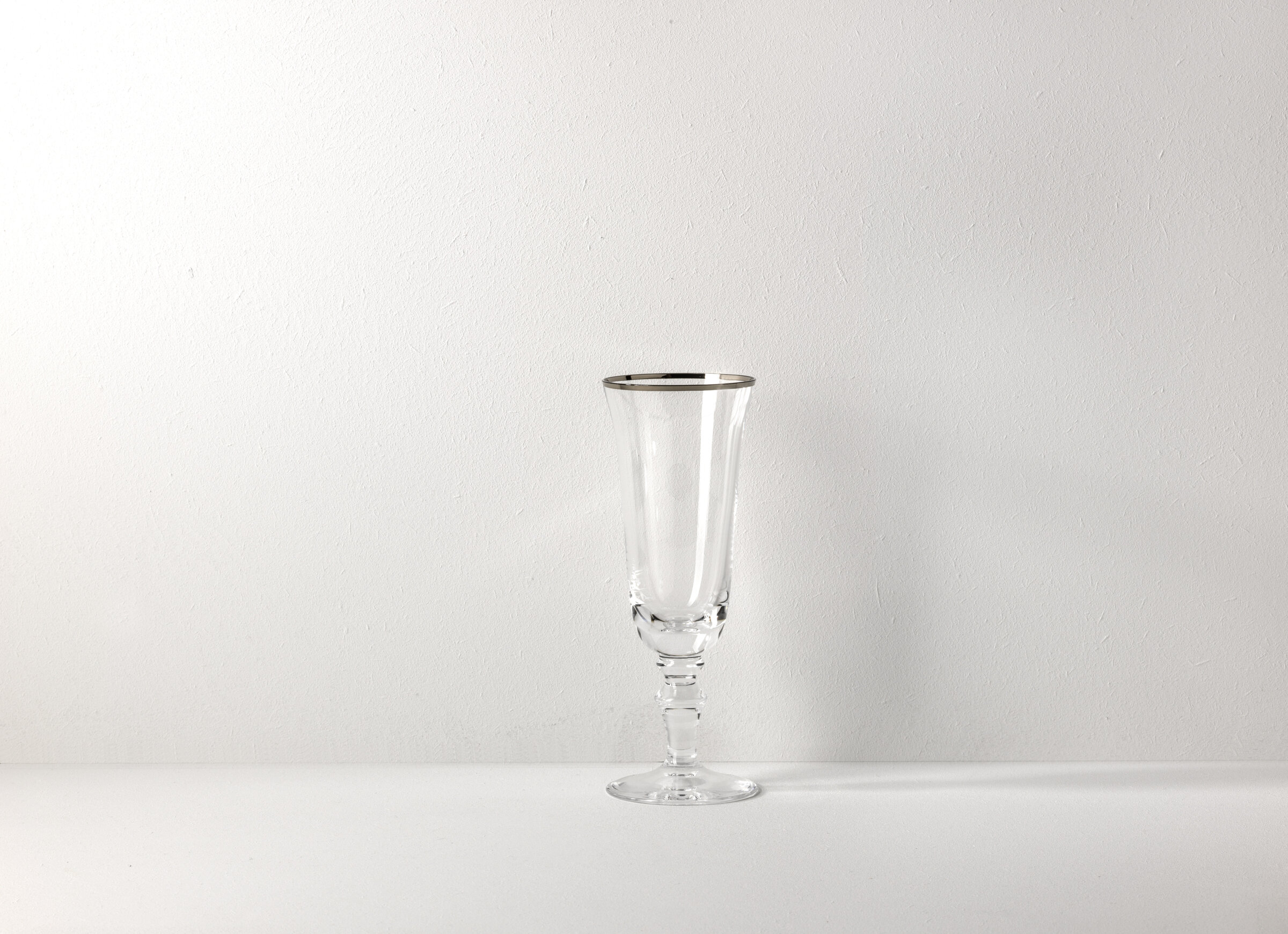 Platinum Thread Crystal Flute Goblets | Medici | GINORI 1735